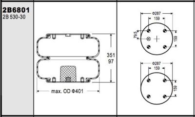 Chine Ressort pneumatique industriel du ressort pneumatique W01-358-6801 21-2 Contitech Hendrickson S2734 à vendre