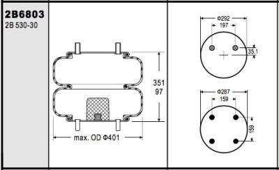 Chine Remorque S6412 du ressort pneumatique de Goodyear 2B14-366 Firestone W01-358-6803 Hendrickson à vendre