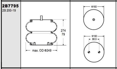 중국 Goodyear 2B10-226 산업 공기 스프링 W013587795 2 복잡한 257 판매용