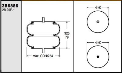 Chine Watson et Chalin # no. 20-1 de soufflets de Firestone W013586886 de suspension de ressort pneumatique d'AS-0058-1F à vendre
