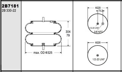 Chine Nombre FD330-22 472 du ressort pneumatique de W01-358-7181 Goodyear 2B12-411 ContiTech à vendre