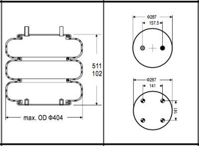 Chine Ressort pneumatique de suspension de FT530-35726 Contitech Firestone W013587872 pour HENDRICKSON 004828 aux. à vendre