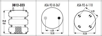 China 3B12-323 Goodyear Air Spring Rubber Bags For HENDRICKSON S-14795 for sale