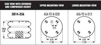 la molla pneumatica industriale 3B14-356 Goodyear muggisce 578-93-3-350