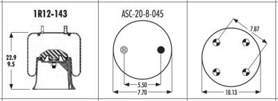 China 1R12-143 Truck Goodyear Air Spring 566-24-3-048 For TRP AS93920 for sale