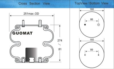 Chine Ressort pneumatique de W01-358-7892 Firestone W013587892 pour Ridewell 1003587893C à vendre