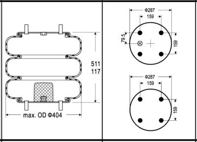 Chine Ressort pneumatique de W01-358-7839 Firestone pi 530-35 437 Goodyear compliqué triple 3B14-444 à vendre