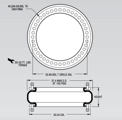 Chine Ressort pneumatique de convolution d'industrie continentale de FS 5450-16 RS seul W01-358-9601 à vendre