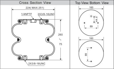 Chine Soufflet d'air des ressorts pneumatiques de la suspension W01-358-6926 2B 200 Firestone à vendre