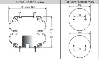 Chine Ressort pneumatique de tour de l'air W01-358-6884 double Contitech compliqué FD200-19724 à vendre
