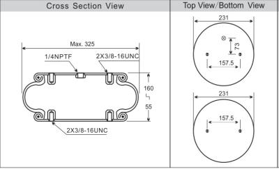 Chine L'air industriel de ressort pneumatique de Firestone W01-358-7008 beugle FS330-11 474 Goodyear 1B12-300/313 à vendre