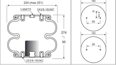 Chine Double Convoluted Air Spring Bag W01-358-6902 Firestone 2B9-201 Goodyear Replacement à vendre
