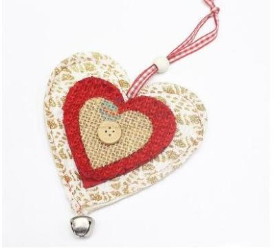 China Non-woven Fabrics Gleamy Tree Tinkle Bells Pendant in Heart Pattern for sale