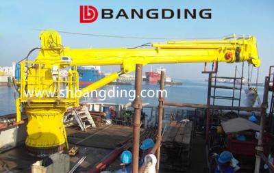 China BANGDING 0.5t12m Marine hydraulic crane telescopic boom vessel crane for sale