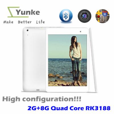 China Quad Core Tablet PC 7.85 Inch Capacitive Screen Android 4.1 2GB RAM 8GB Bluetooth HDMI Dual Camera tablet rk3188 for sale
