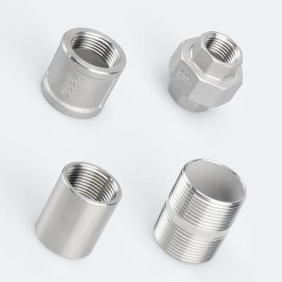 China Customized Threaded Pipe Union 304 Stainless Steel Water Pipe Joint Inner And Outer for sale