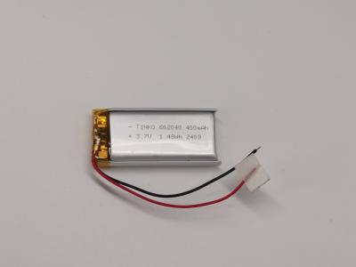 China Customize 3.7V Lithium Polymer Battery 602040 400mAh For Electric Toys Pouch Cell Battery Pack for sale