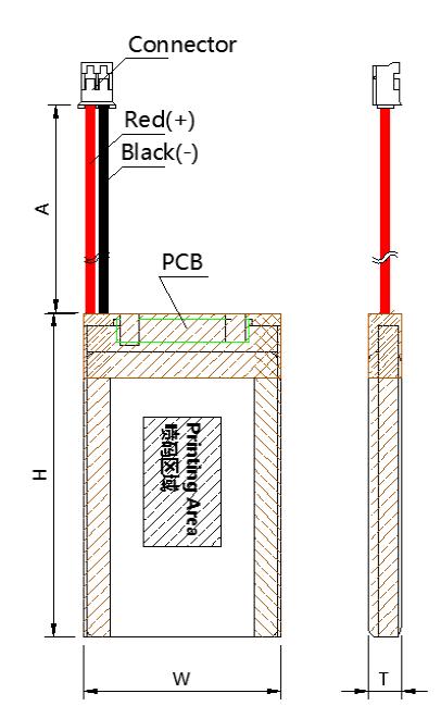 3.7V 3000mAh Rechargeable Li-ion Battery 605080 with PCB and Wire Connector for Electronics