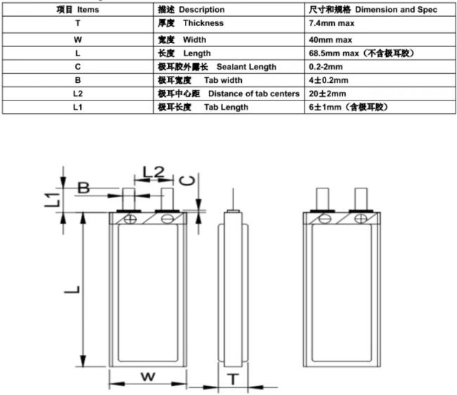 Factory Rechargeable High Voltage Lipo Battery 3.8V 744068 3150mAh For GPS Tracking System