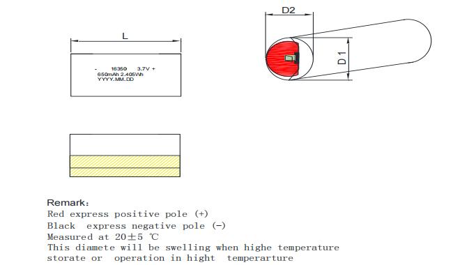 5A High Rate Discharge Cylindrical Li-polymer Battery 3.7V 650mAh 16350 for Home Appliances