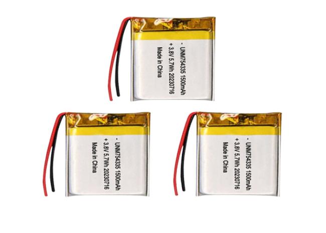 4.35V High Voltage Lipo Batteries 754335 3.8V 1500mAh Rechargeable Polymer Lithium Battery