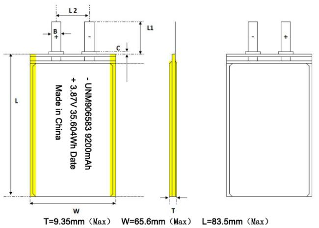 High Voltage Battery Pack 906583 3.87V 9200mAh High Voltage Lithium Polymer Battery for Power Bank