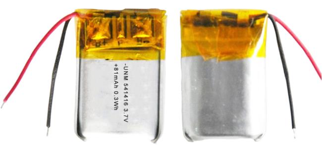 Ultra Low Weight Lithium ion Batteries 541416 3.7V 81mAh Rechargeable LiPo Battery
