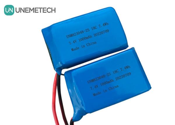 Quality 2S High Discharge Rate LiPo Battery / 18C Lithium Polymer Battery 7.4v 1000mah for sale