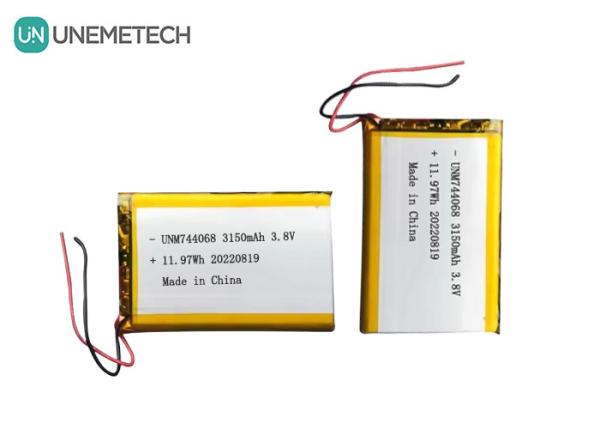 Quality Rechargeable High Voltage Lipo Battery 3.8V 744068 3150mah Battery For GPS for sale