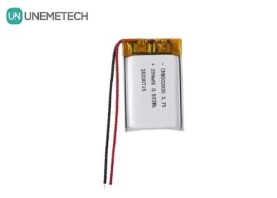 China UNEMETECH 3.7V 250mAh Rechargeable Lithium Polymer Battery 502030 for Beauty Devices for sale