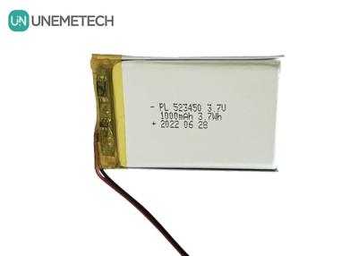 China MSDS Goedgekeurde 3,7V Polymer Lithium Ion Battery 1000mAh 523450 voor thuisgebruik Te koop