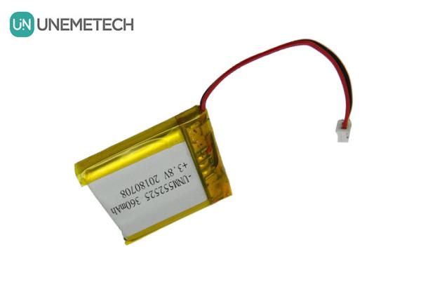 Quality 4.35V 360mAh Polymer High Voltage Lithium Ion Battery 552525 3.8V For Portable for sale
