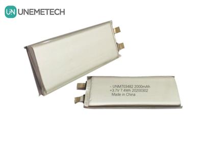 China 3.7V 2000mAh Custom Lithium Polymer Battery Cell 703482 for Speakers Intelligent Robot System for sale
