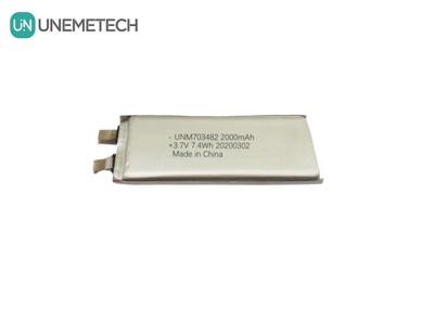 China 3.7V 2000mAh Custom Lithium Polymer Battery Cell 703482 for Speakers Intelligent Robot System for sale