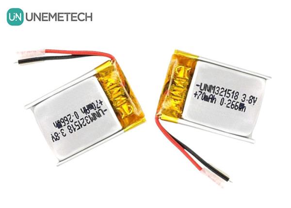 Quality 3.8V High Voltage Li Ion Battery Ultra Small Lipo Battery 4.35V 70mAh 321518 For for sale