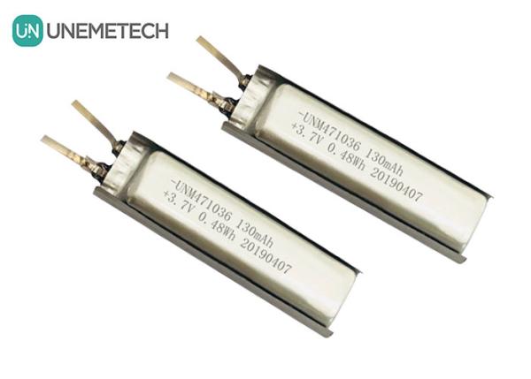 Quality 3.7 Lithium ion Polymer Battery / IEC62133 Approved 471036 130mAh Lithium for sale