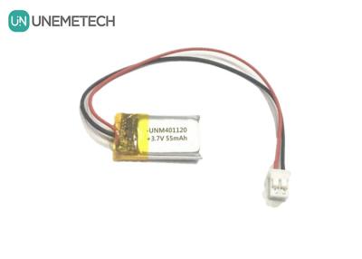 China 401120 3.7V 55mAh Custom Made Lipo Batteries / Headphone Rechargeable Lipo Battery for sale