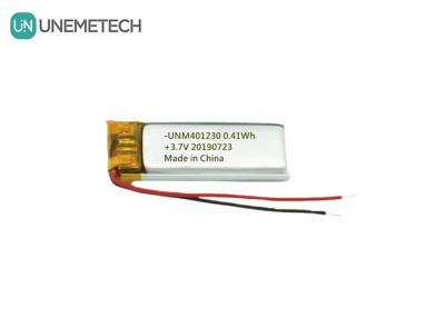 中国 401230 リチウムポリマー電池 3.7V 110mAh リッチャージ可能なリポ電池 イヤホン用 販売のため