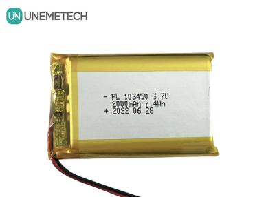 China 3.7V 2000mAh oplaadbare lithium-polymerbatterij 103450 Grote capaciteit voor elektrische borstpomp Te koop