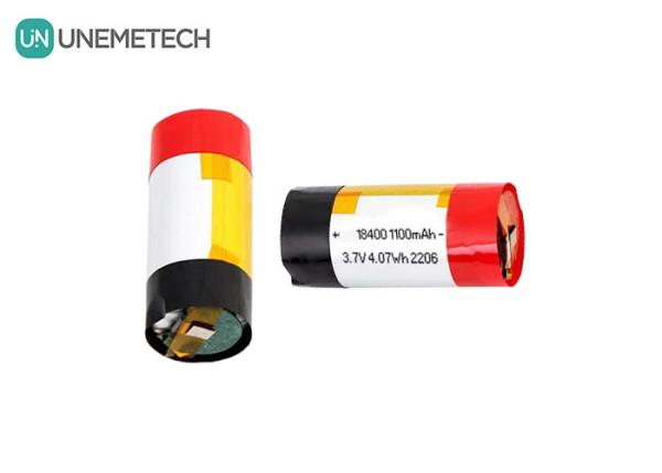 Quality 3A Discharge Cylindrical Polymer Lithium Ion Battery 18400 3.7v 1100mah LiPo for sale