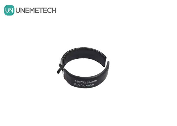 Quality 3.7V Curved LiPo Battery 150732 Min Capacity 22mAh Special Shaped Lipo Batteries for sale