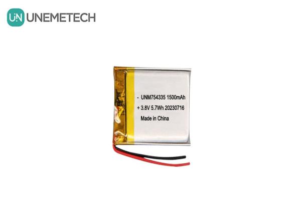 Quality 4.35V High Voltage Lipo Batteries 754335 3.8V 1500mAh Rechargeable Polymer for sale
