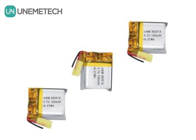 Cina 3.7V 100mAh Piccola batteria al litio polimerico 362019 per auricolare wireless in vendita