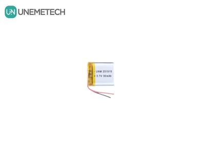 China 3.7V 30mAh 251515 Small Lightweight Lipo Battery For Small Electronic Thermometer for sale