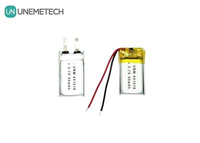 China 3.7V 45mAh Small Low Weight Lithium Polymer Battery 441018 for Smart Glasses for sale