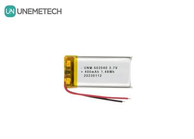 China 3.7V 400mAh 602040 Lithium Polymer Battery Long Lifespan For Bluetooth Headset for sale
