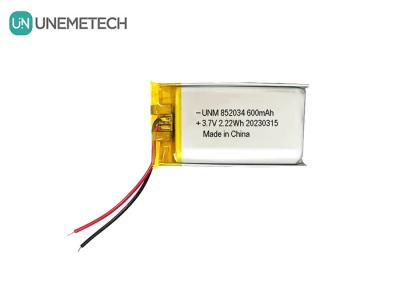 Cina 3.7V 600mAh 852034 Ricaricabile Batteria polimerica al litio personalizzata per cuffie in vendita