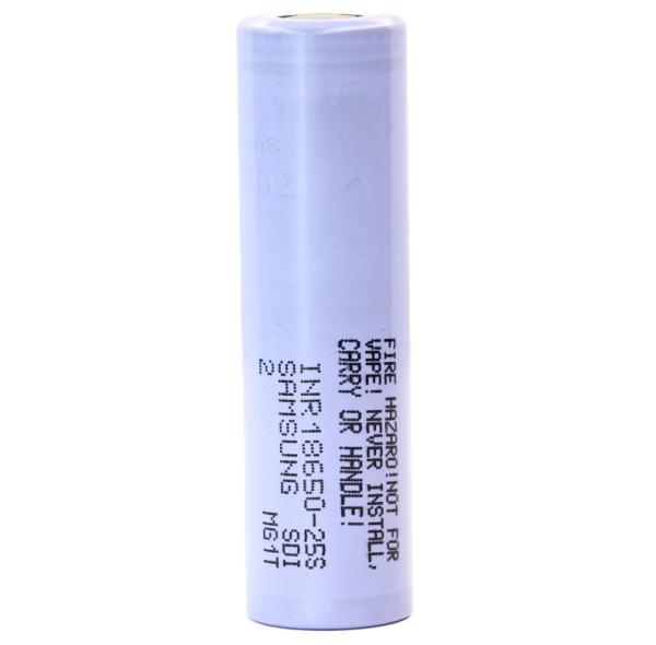 Quality Samsung 25S 18650 2500mAh 20A Battery 3.6V Cylindrical Lithium Ion Cell INR18650-25S for sale