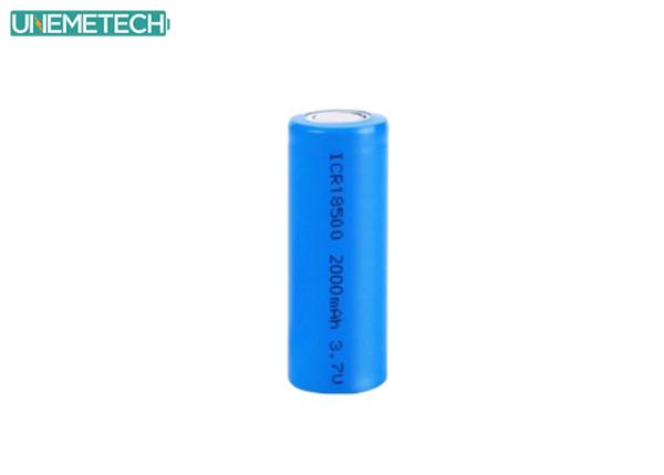 Quality 3.7V 18500 lithium ion battery 2000mAh Rechargeable Cylindrical For Flashlight for sale