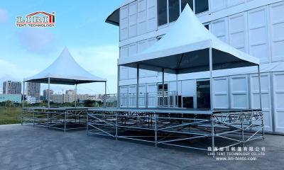 China Summer square pagoda tent 5x5m with scaffold truss structure and handrail for outdoor event party for sale